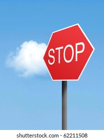 Stop Sign Perspective View Against Blue Stock Photo (Edit Now) 412027498