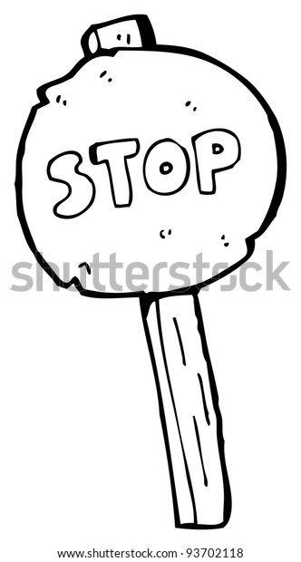 Stop Sign Cartoon Raster Version Stock Illustration 93702118 | Shutterstock