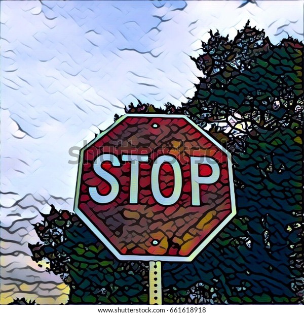 Stop Sign Psychedelic Abstract Stock Illustration 661618918 | Shutterstock