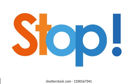 Stop Text White Background Stock Illustration 1330167341 | Shutterstock