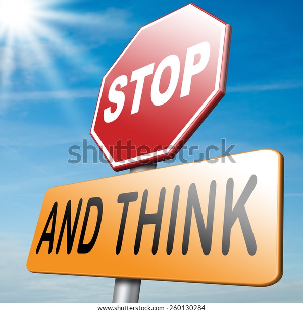 Stop Think Act Making Wise Decision Stock Illustration 260130284 ...