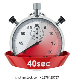 Stopwatch 40 Seconds Timer 3d Rendering Stock Illustration 1278425737