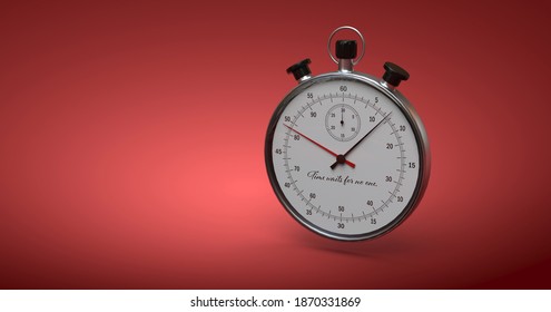 Stopwatch On Red Background 3d Rendering Stock Illustration 1870331869 ...