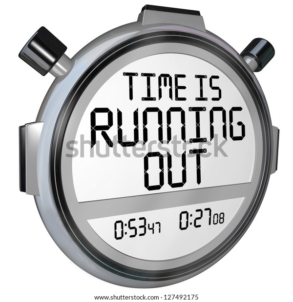 Stopwatch Timer Words Time Running Out Stock Illustration 127492175