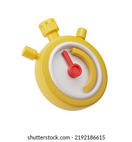 Stopwatch Yellow Timer Buttons 3d Rendered Stock Illustration ...