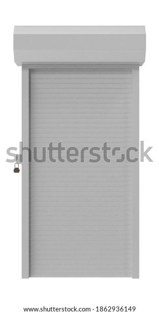 Storefront Rolling Gate 3d Illustration On Stock Illustration ...