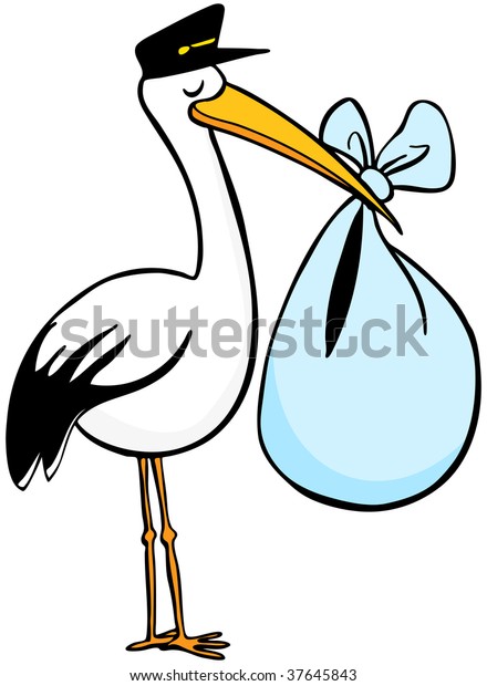 Stork Delivery Stock Illustration 37645843 | Shutterstock