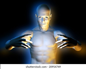 Strange Magic Man Hypnotic Pose Stock Illustration 20954749