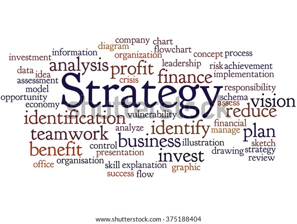 Strategy Word Cloud Concept On White Stock Illustration 375188404