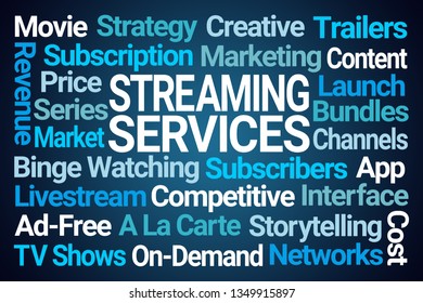 Streaming Services Word Cloud On Blue Stock Illustration 1349915897 ...