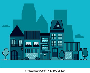 Street Vector Flat Stock Illustration 1369216427 | Shutterstock