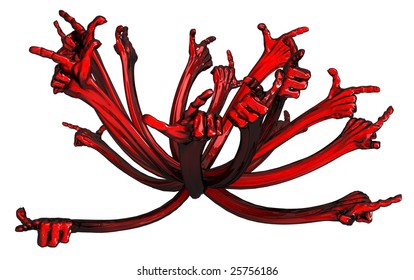 Stretched 3d Hand Models Isolated Stock Illustration 25756186 ...