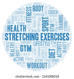 Stretching Exercises Word Cloud Stock Illustration 1241008318
