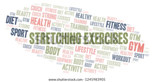 Stretching Exercises Word Cloud Stock Illustration 1245983905