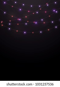 String Lights Black Background Decoration Stock Illustration 1031237536 ...