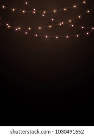 String Lights On Black Background Stock Illustration 1030491652 ...