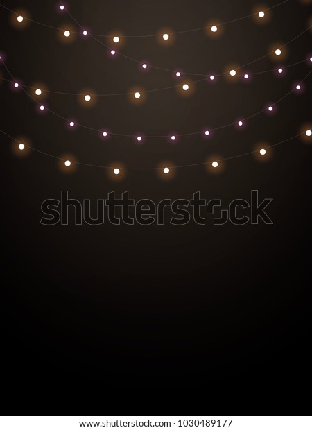 String Lights On Black Background Stock Illustration 1030489177 ...