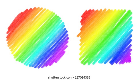 Stroke Rainbow Color Circle Rectangle Shape Stock Illustration ...
