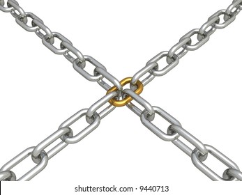 Two Regular Scratched Metal Chains Crossing 스톡 일러스트 126426485 ...