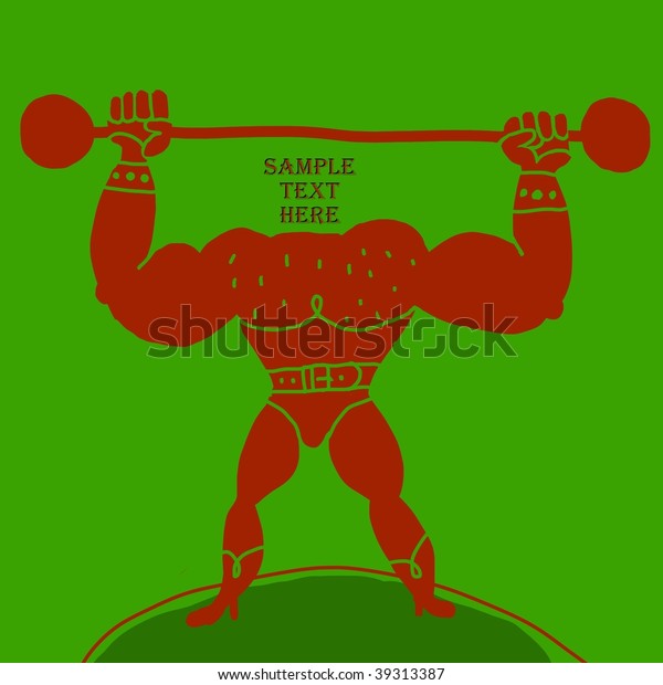 Strong Man Without Head Lifting Weight Stock Illustration 39313387