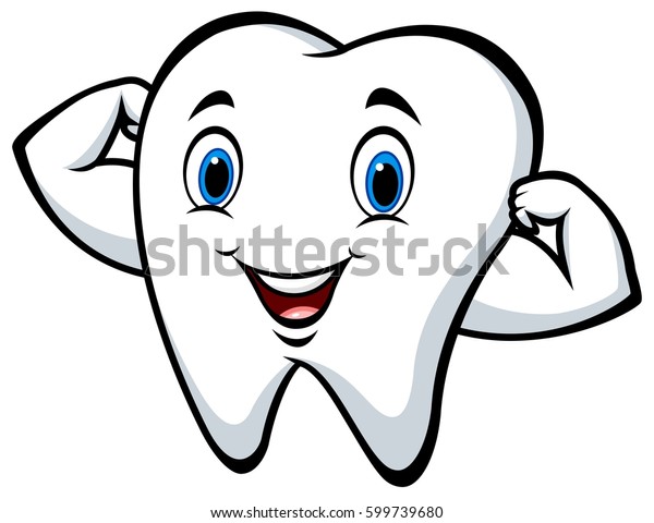 Strong Tooth Cartoon Stock Illustration 599739680