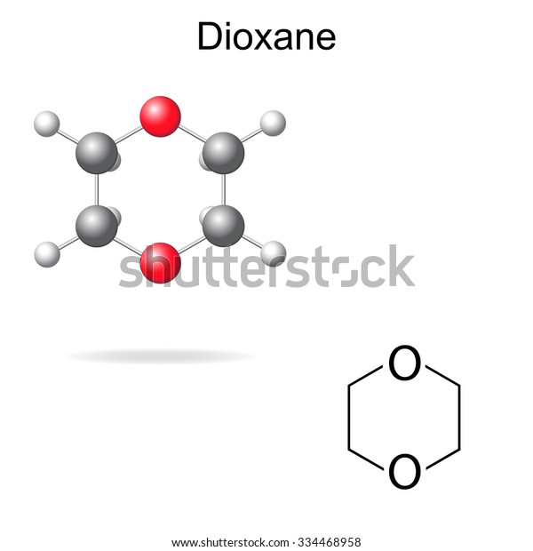 Structural Chemical Formula Model Dioxane Molecule Stock Illustration ...