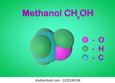Structural Chemical Formula Model Methanol Molecule Stock Illustration ...