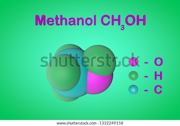 Structural Chemical Formula Model Methanol Molecule: ภาพประกอบสต็อก ...