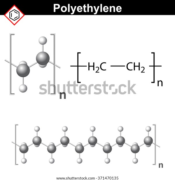 Structural Chemical Formula Model Polyethylene Molecule Stock ...