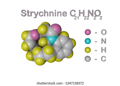 Structural Chemical Formula Molecular Model Strychnine Stock ...