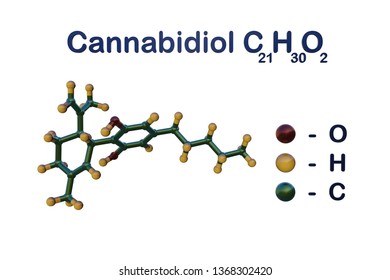 Structural Chemical Formula Molecular Model Cannabidiol: ภาพประกอบสต็อก ...