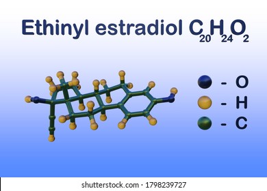 Structural Chemical Formula Molecular Model Ethinyl Stock Illustration ...