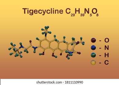 Structural Chemical Formula Molecular Model Tigecycline Stock ...