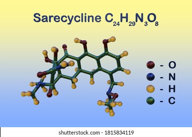 Structural Chemical Formula Molecular Model Sarecycline Stock ...