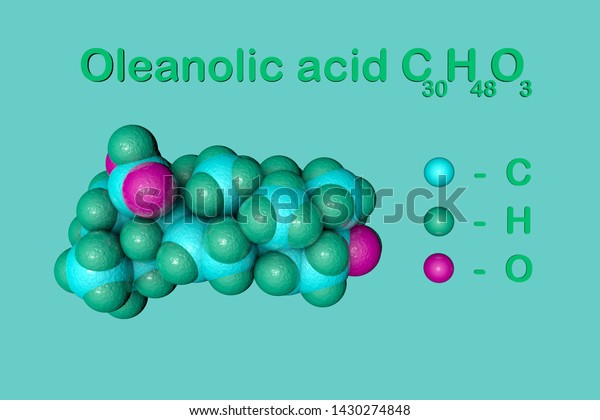 Structural Chemical Formula Molecular Model Oleanolic Stock ...