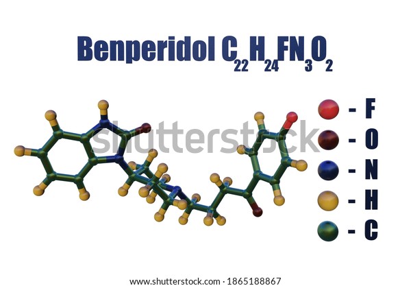 Structural Chemical Formula Molecular Model Benperidol Stock ...