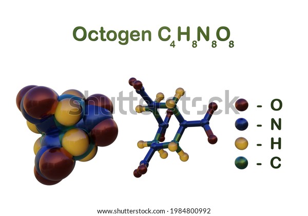 Structural Chemical Formula Molecular Model Hmx Stock Illustration ...