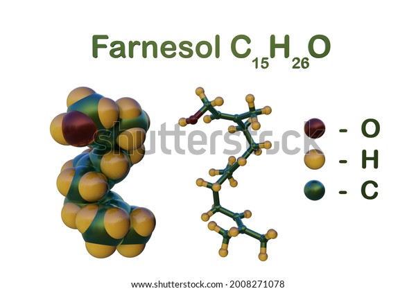 Structural Chemical Formula Molecular Model Farnesol Stock Illustration ...