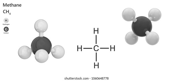 Structural Chemical Formula Molecular Structure Methanech4 Stok ...