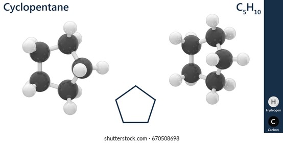 Structural Chemical Formula Molecular Structure Cyclopentanec5h10 ...