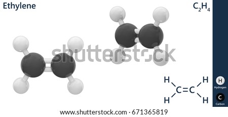 Structural Chemical Formula Molecular Structure Ethylene Stock ...