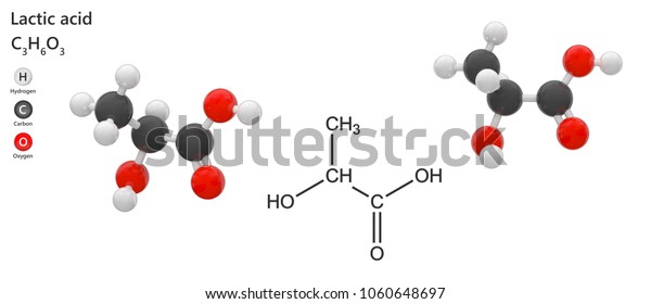 Structural Chemical Formula Molecular Structure Lactic Stock ...