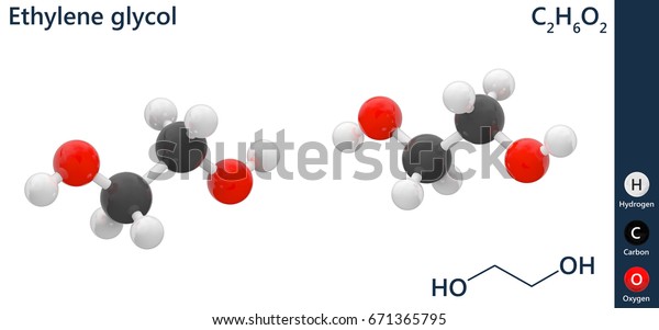 Structural Chemical Formula Molecular Structure Ethylene Stock ...