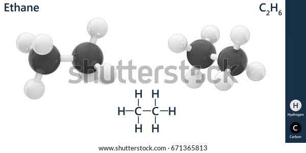 Structural Chemical Formula Molecular Structure Ethane: ilustrações ...