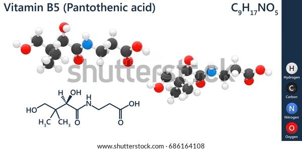 Structural Chemical Formula Molecular Structure Vitamin Stock ...