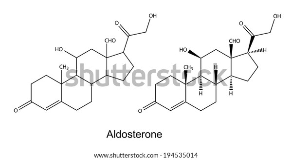 Structural Chemical Formulas Aldosterone 2d Illustration 스톡 일러스트 ...