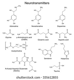 Structural Chemical Formulas Basic Neurotransmitters 2d Stock ...