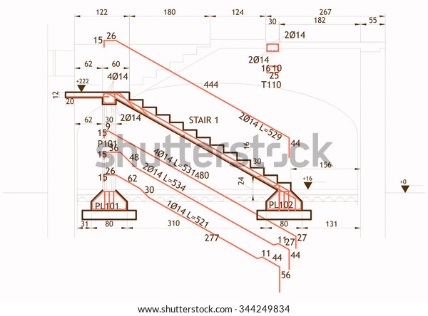 Ilustrasi Stok Structural Drawing Reinforced Concrete Structure ...
