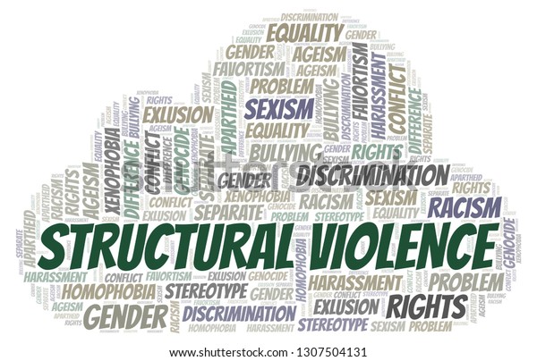 Structural Violence Type Discrimination Word Cloud 库存插图 1307504131 ...
