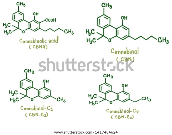 Structure Cannabinol Cbn Cannabinolc1 Cannabinolc2 Cannabinoids Stock ...